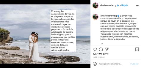 Alex Fern Ndez Pospuso Su Boda Religiosa Por La Situaci N De Su Abuelo Vicente Fern Ndez Infobae