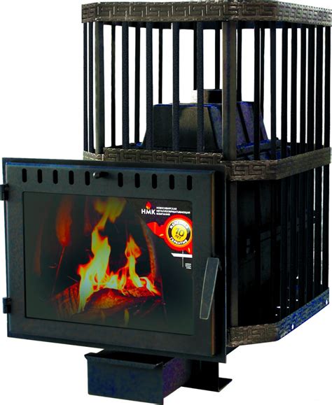 Чугунная банная печь Сибирь 24 с панорамной топочной дверцей НМК купить в Санкт Петербурге