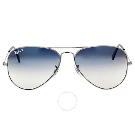 Ray Ban Aviator 58mm Sunglasses Polarized Blue Grey Gradient Rb3025 00478 58 14 Aviator