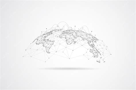 Premium Vector Global Network Connection World Map Point And Line Composition Concept Of