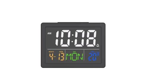 Digital Alarm Clock Colourful LED Large Screen Clock Time Date Temperature Display Jam