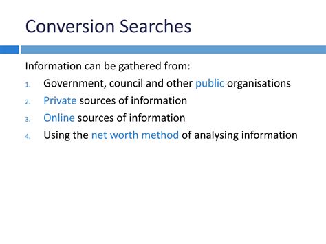 Conversion Investigation Methods Ppt