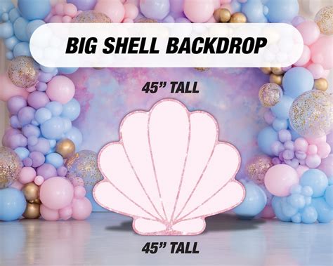 Pink Backdrop Clam Shell Mermaid Cutout Sea Shell Birthday Under The