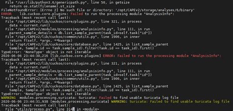 Submissions Failed Processing Issue 210 Kevoreilly CAPEv2 GitHub