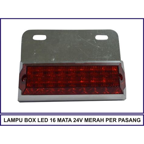 Jual LAMPU BOX LED 16 MATA 24 V MERAH PER PASANG Shopee Indonesia