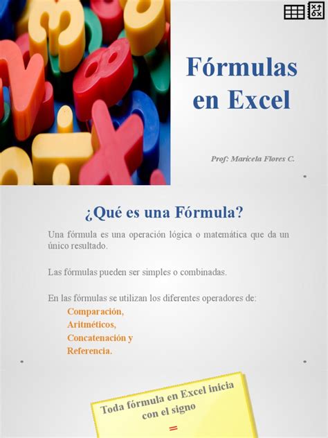 Formulas En Excel Pdf Microsoft Excel Multiplicación