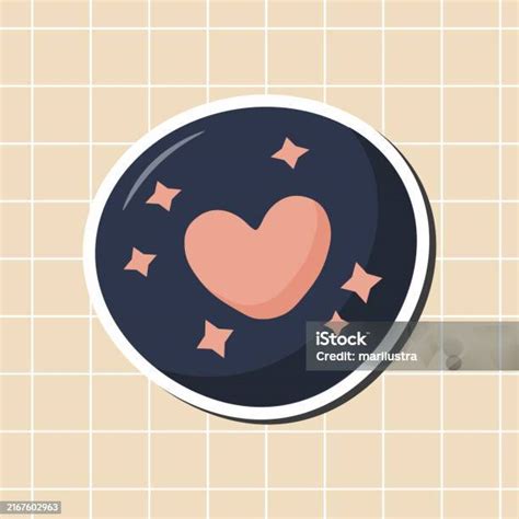 플래너 노트북 스티커 카드에 적합한 핑크 하트 스티커 벡터 일러스트 레이 션 하트 모양에 대한 스톡 벡터 아트 및 기타 이미지 하트 모양 가을 귀여운 Istock