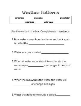 Weather Patterns Test By Ashlyn Tucker TPT