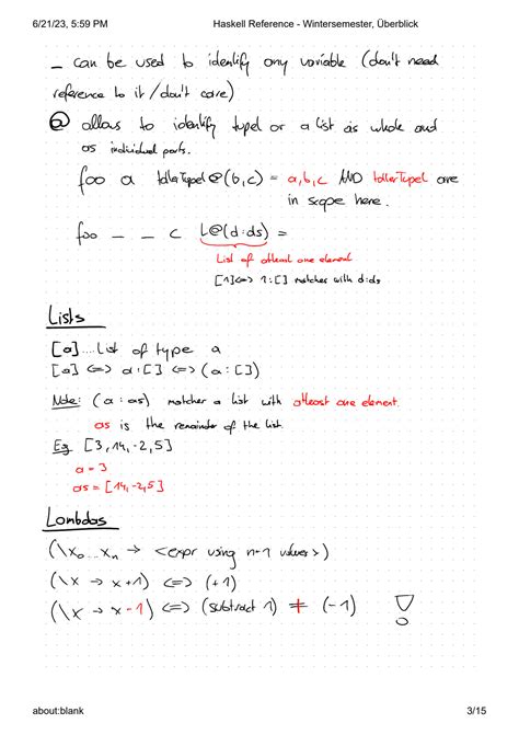SOLUTION Haskell Reference Wintersemester Berblick Studypool
