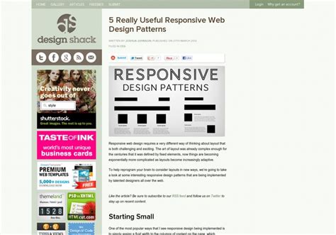 5 Really Useful Responsive Web Design Patterns Web Design Responsive