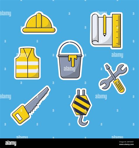 Construction Elements Vector Sticker Set Stock Vector Image And Art Alamy