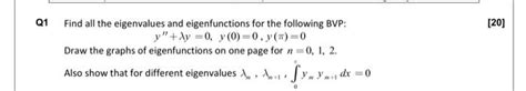 solved 1 find all the eigenvalues and eigenfunctions for the