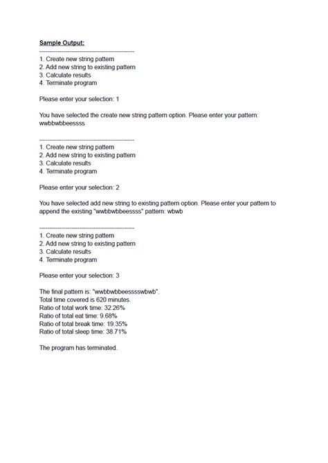 solved sample output 1 create new string pattern 2 add