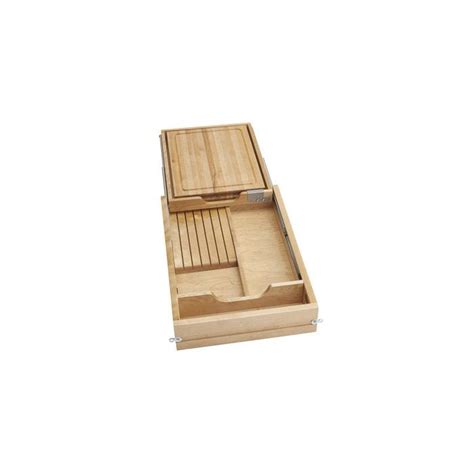 Rev A Shelf KCB BLUMOTION Wood Knife Holder And Cutting Board Drawer Tier D X