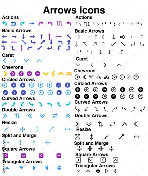 arrows set of 100 black icons arrow icon arrow vector collection