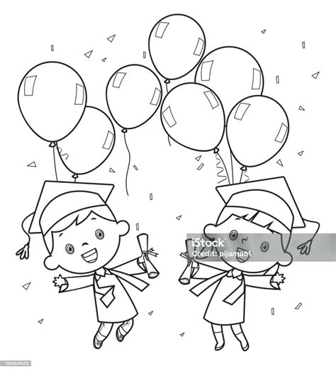 สมุดระบายสี เด็กจบการศึกษา ภาพประกอบสต็อก ดาวน์โหลดรูปภาพตอนนี้ กระดาษระบายสี ศิลปะลายเส้น