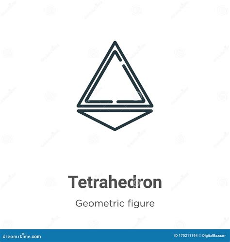 Tetrahedron Outline Vector Icon Thin Line Black Tetrahedron Icon Flat Vector Simple Element