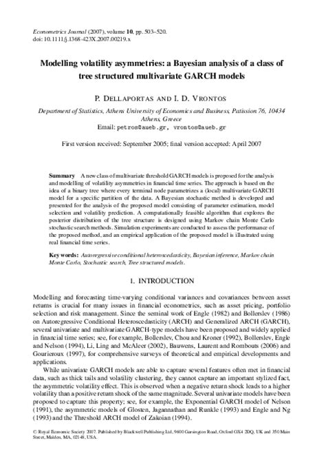 Pdf Modelling Volatility Asymmetries A Bayesian Analysis Of A Class Of Tree Structured
