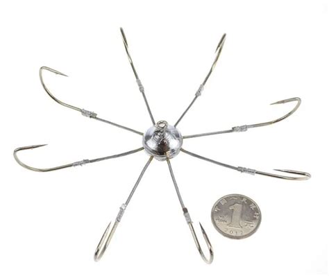 Sextuple Et Octuple Hooks 50g 6 8 Paws Connexion En Fil Dacier Outil De Pêche De Haute