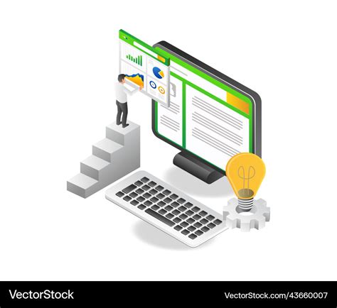 Man Analyzing Computer Data Royalty Free Vector Image