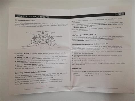 Sega Mega Drive 6 Button Controller Prices Pal Sega Mega Drive