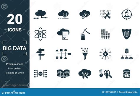 Big Data Icon Set Include Creative Elements Cloud Hosting Cloud