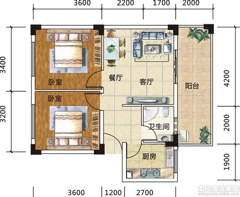 60平米三室一厅设计图60平米三室一厅实景图60平二改三房效果图第5页大山谷图库