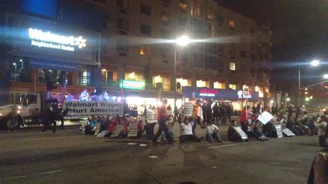 Los Angeles Walmart Workers On Strike Stage Sit In Dozens Arrested