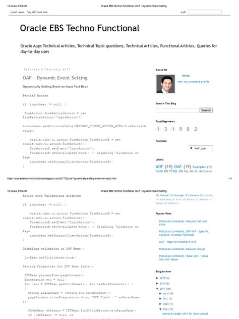 oracle ebs techno functional oaf dynamic event setting pdf