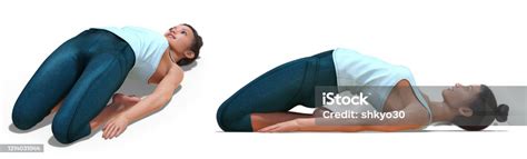 요가 기울어진 영웅 포즈에서 가상 여성의 앞과 왼쪽 프로필 포즈 건강한 생활방식에 대한 스톡 사진 및 기타 이미지 건강한 생활방식 균형 근육 Istock