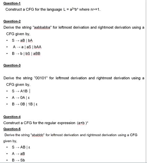 solved question 1 construct a cfg for the language l aanb