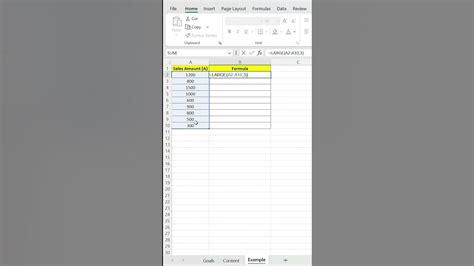 Day 33 Large Find The Nth Largest Value In Excel Excel Exceltips Exceltricks