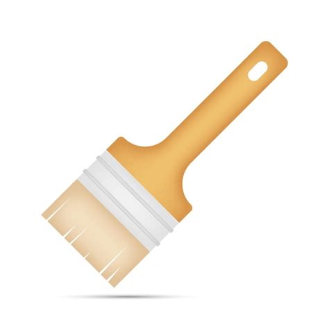 흰색 배경에 고립 된 페인트 브러시 프리미엄 벡터