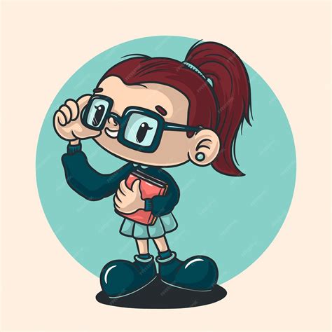 Free Vector Hand Drawn Nerd Cartoon Illustration