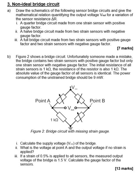 Solved Non Ideal Bridge Circuit A Draw The Schematics Of Chegg