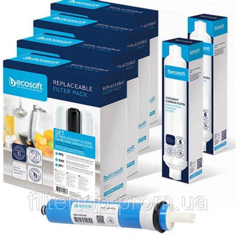 Набір картриджів Ecosoft для фільтра зворотного осмосу Standard без мінералізатора Id