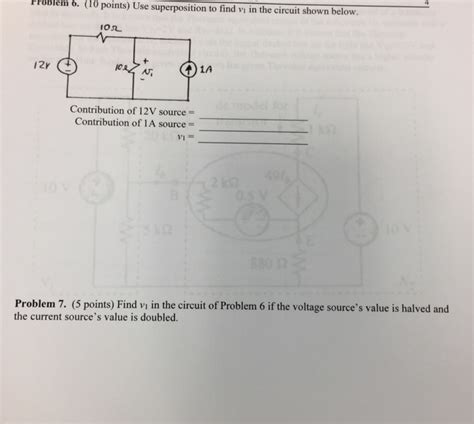 Solved Use Superposition To Find V1 In The Circuit Shown