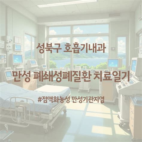 성북구 호흡기내과 점액화농성 만성기관지염 폐쇄성폐질환 치료일기 네이버 블로그