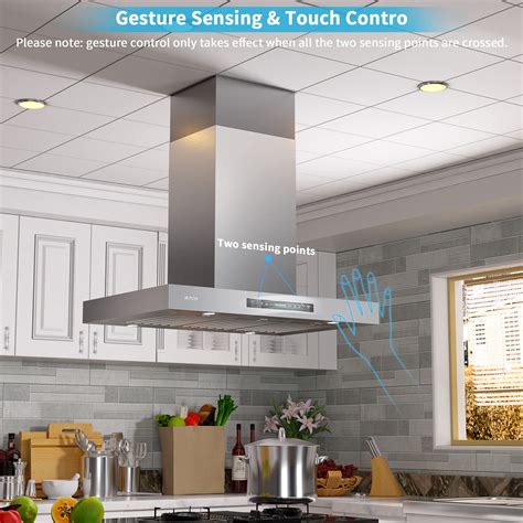 Iktch Ikis02 Island Mount Range Hood 900 Cfm Ducted Kitchen Vent Hoods