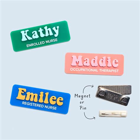 Personalised Work Name Badge Custom Occupation Tag Name Accessory
