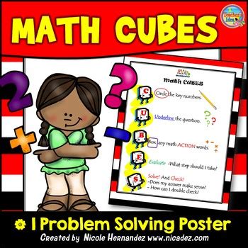 CUBES Problem Solving Math Strategy Poster FREEBIE TpT