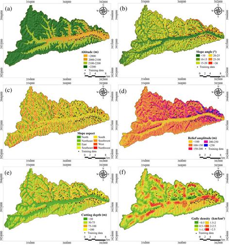 Landslide Conditioning Factor Maps A Elevation B Slope Angle C