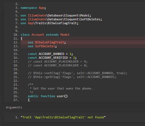 Trait Not Found · Issue 1 · Fanmadelaravel Bitwise Trait · Github