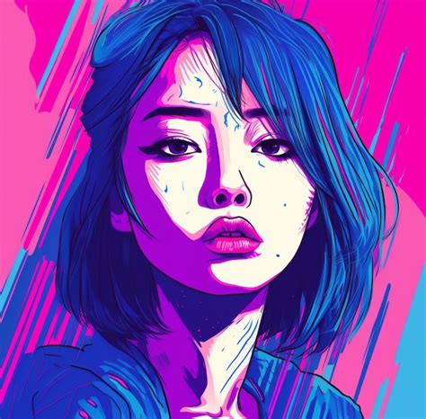 Premium Ai Image Violet Woman