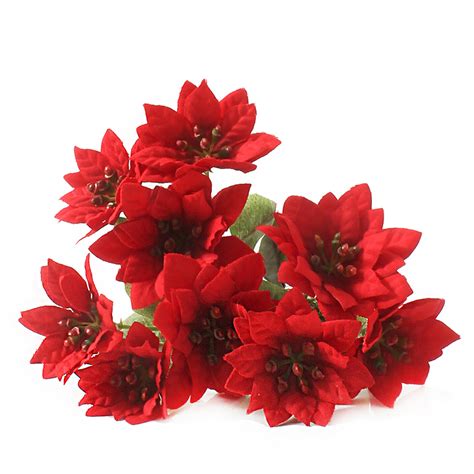 Red Pointsettia Bush X3 H20cm Vegmoaccessories