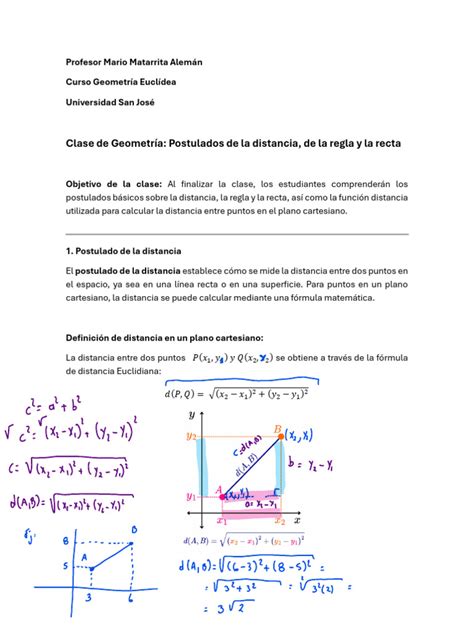 Clase 3 De Geometría Euclidea Pdf Distancia Ángulo