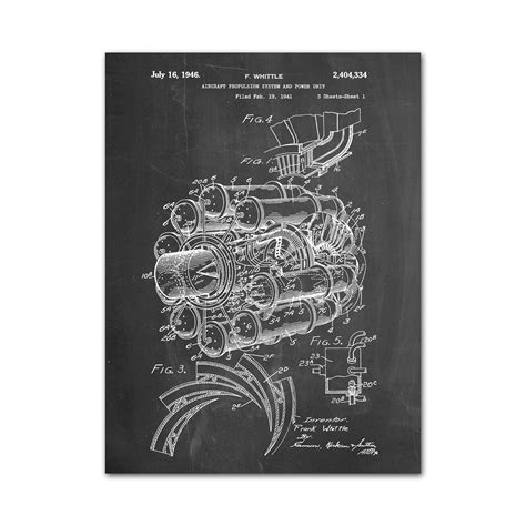 Jet Engine Blueprint Patent Posters Touch Of Modern