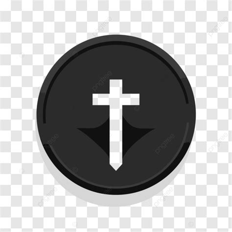중앙에 긴 그림자가 있는 검은색 십자가 벡터 흰색 배경에 있는 단순한 검은색 헌신 아이콘 그림자 없음 작은 프레임 중앙 Png 일러스트 및 벡터 에 대한 무료