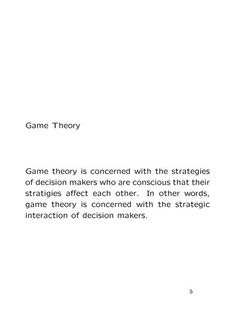 Lecture Notes Lecture 5 Week 5pdf Game Theory Game Theory Is