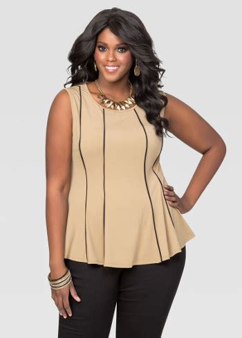 Figure Flattering Plus Size Peplum Tops Plus Size Clothing